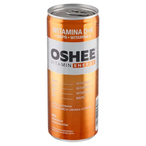 Oshee Vitamin Energy Carbonated drink with mint-lime-lemon flavor 250ml ...