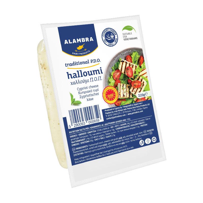 Alambra Traditional P.D.O Haloumi Cyprus Cheese 225 g - Ingredients ...