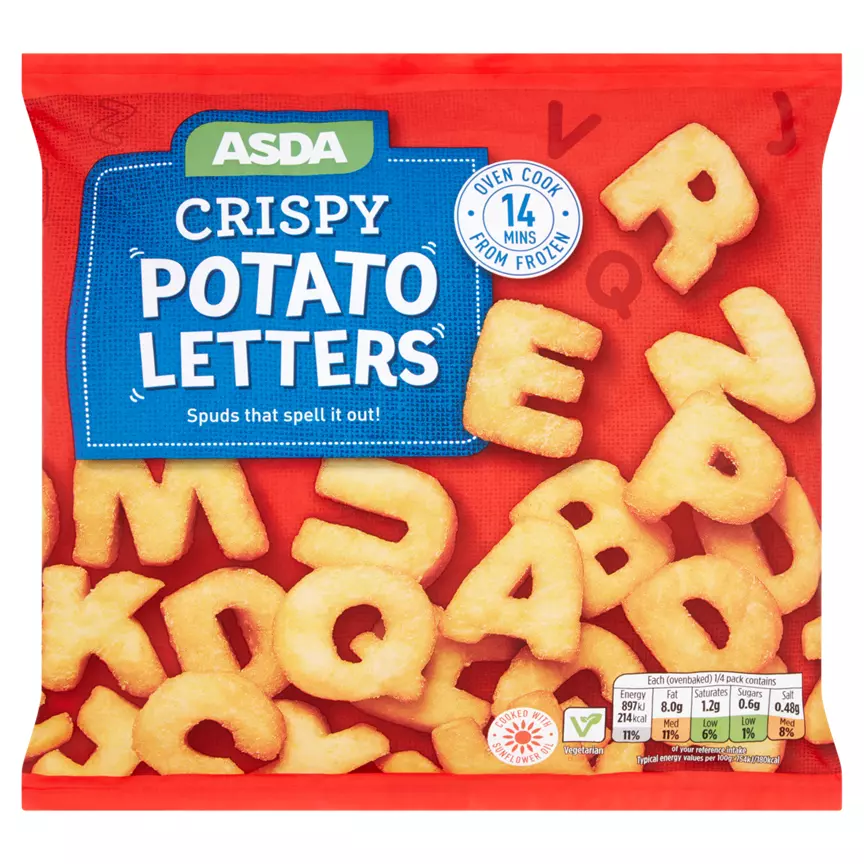 Asda Crispy Potato Letters 500g is halal suitable | Halal Check