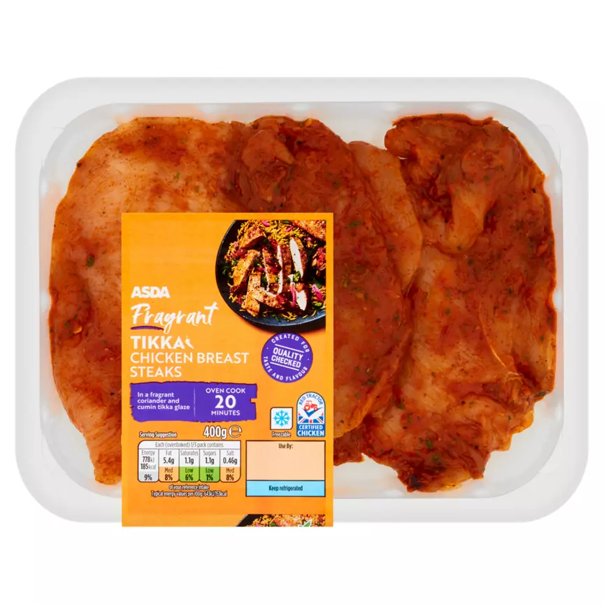 Check Halal status of Asda Fragrant Tikka Chicken Breast Steaks 400g ...