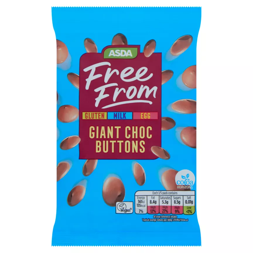 ASDA Free From Giant Choc Buttons 119g is Halal, Install Mustakshif