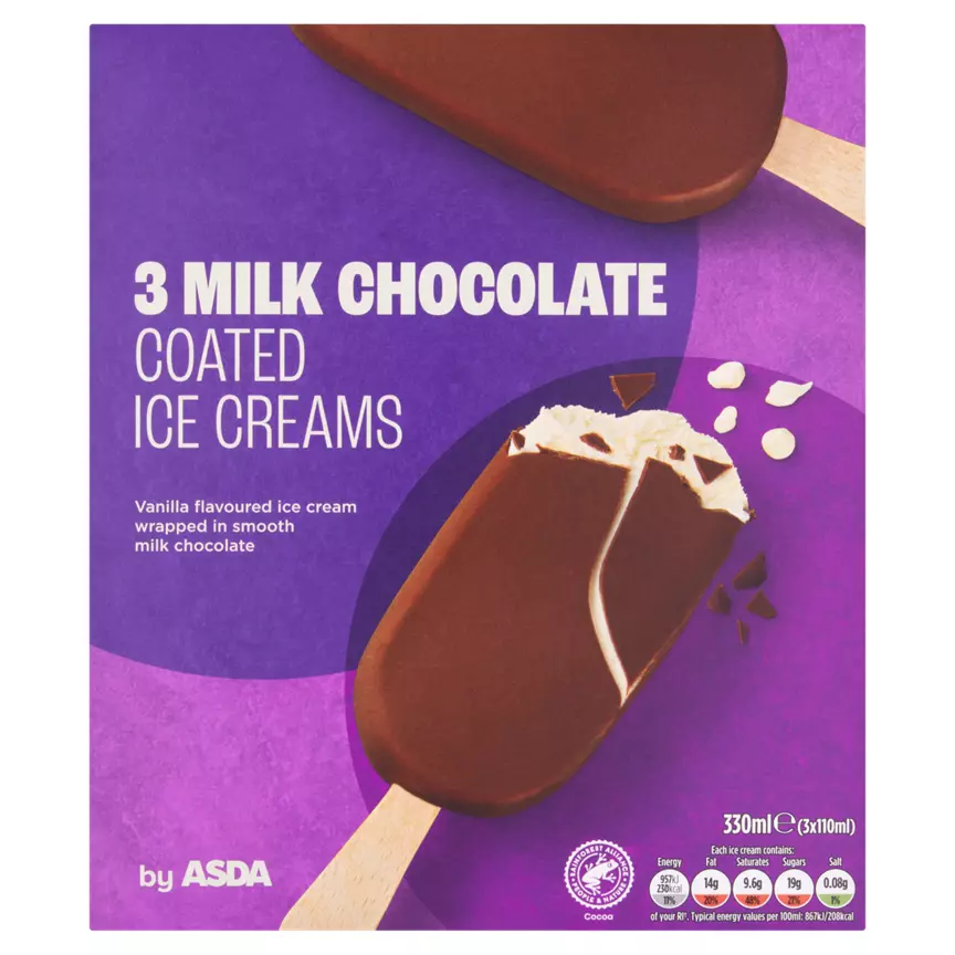 ASDA Heavenly Moments Milk Chocolate Ice Creams 3 Pack is Halal ...