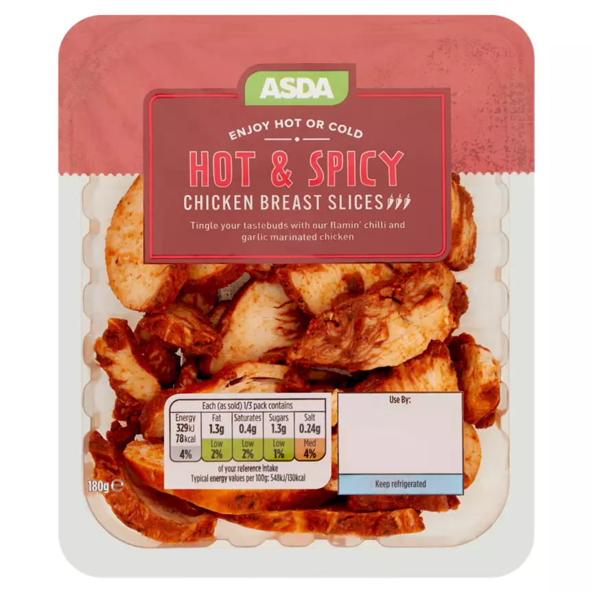 Check Halal status of Asda Hot & Spicy Chicken Breast Slices 180g ...