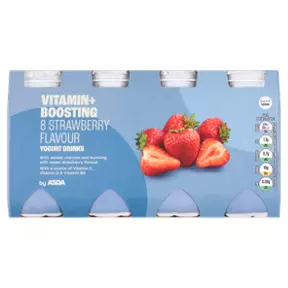 Asda Vitamin+ Boosting 8 x 100g Strawberry Flavour Yogurt Drinks is ...