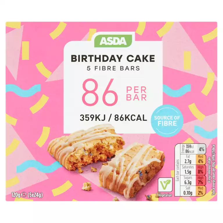 Asda ASDA Birthday Cake 5 Fibre Bars 5x24g is Halal, Install Mustakshif