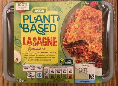 Asda Plant Based Lasagne 400g is not halal, vegan, vegetarian | Halal Check