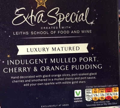 Asda,Asda Extra Special Indulgent Mulled Port Cherry & Orange Pudding ...