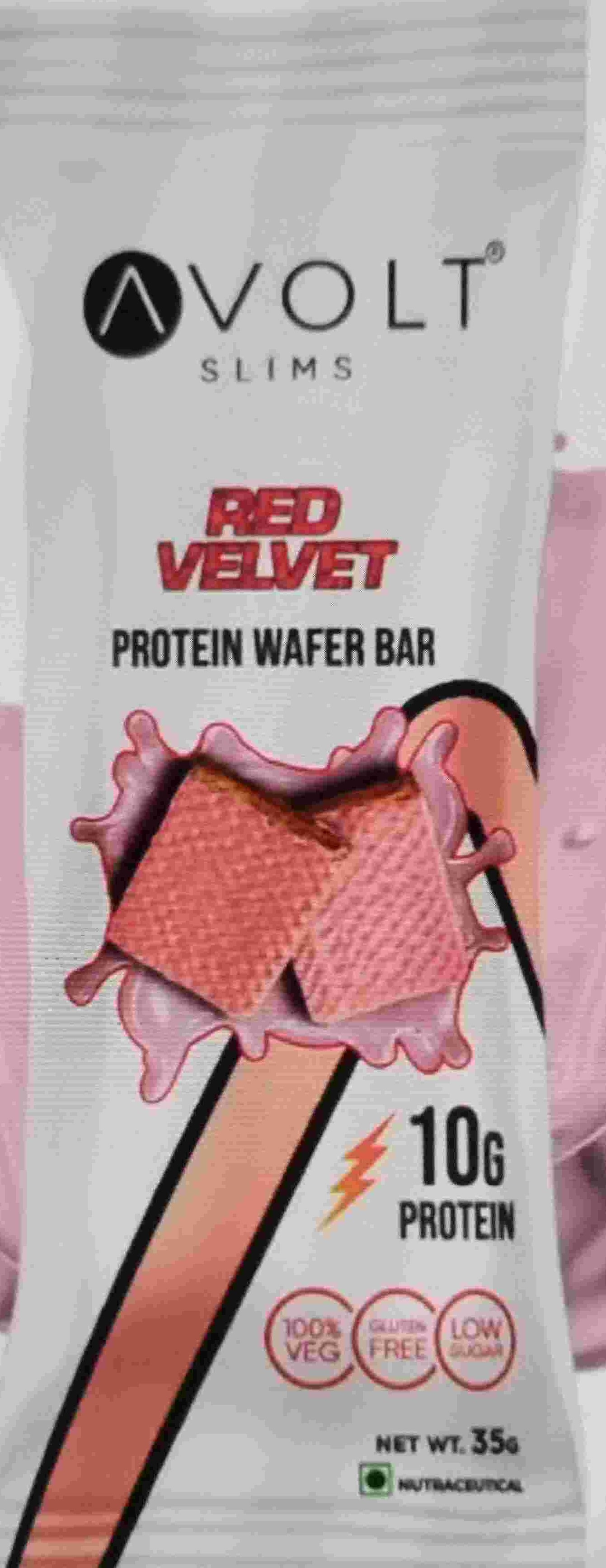 Ovolt Slims Red Velvet Protein Wafer Bar 35g is Halal, Install Mustakshif