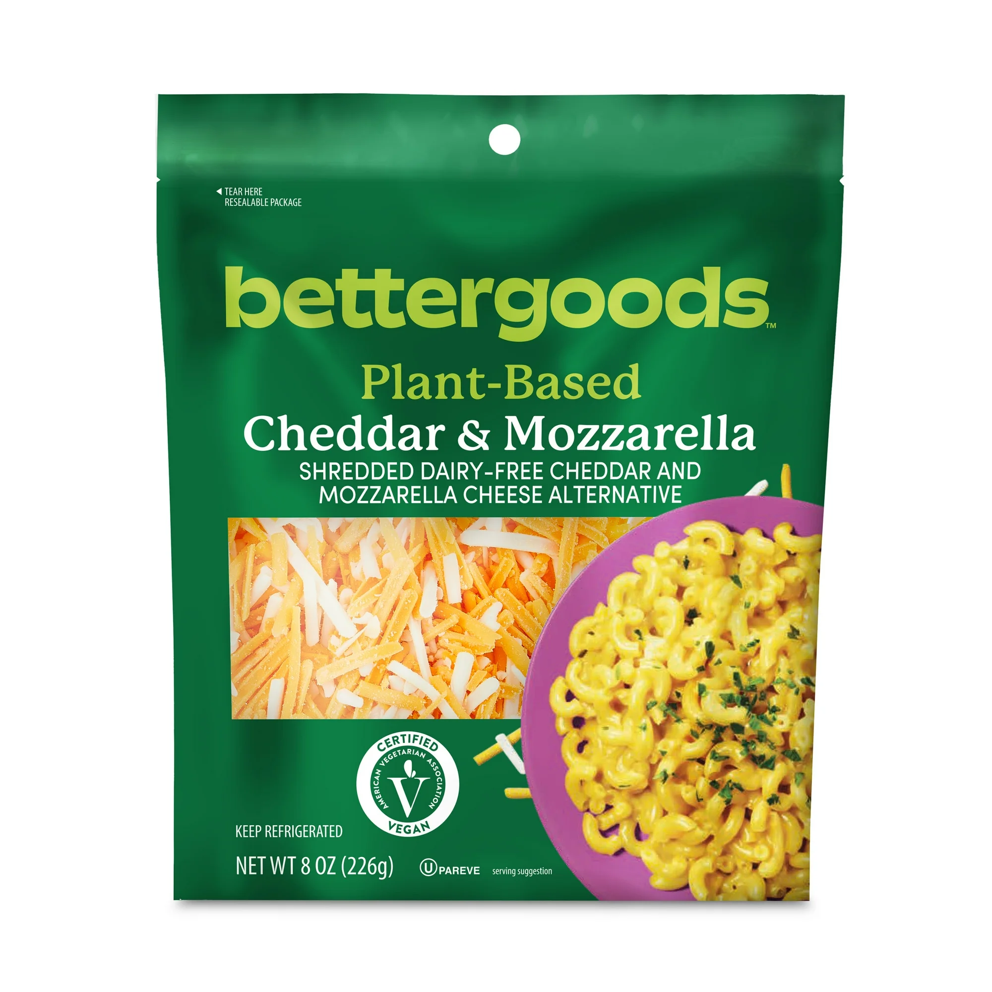 bettergoods Plant-Based Shredded Cheddar & Mozzarella Cheese - 8 oz ...