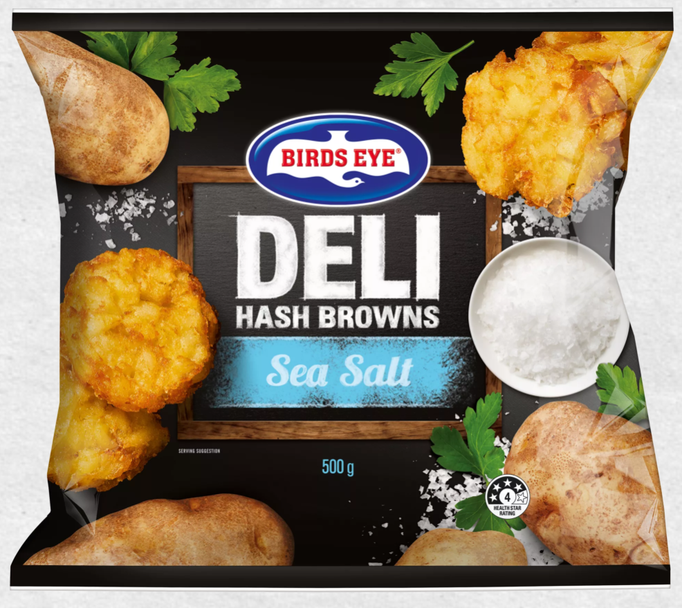 Birds Eye Deli Hash Browns Sea Salt 500g is Halal, Install Mustakshif