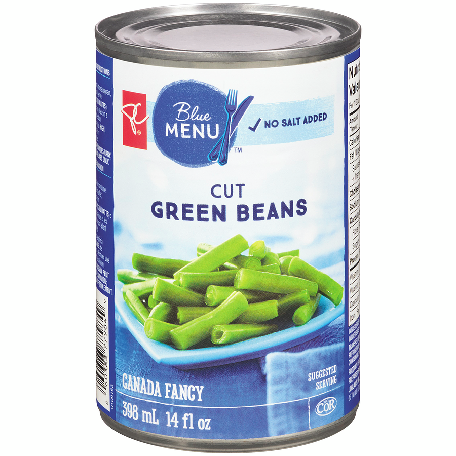 Check Halal, kosher status of PC Blue Menu Cut Green Beans - 398 ml ...