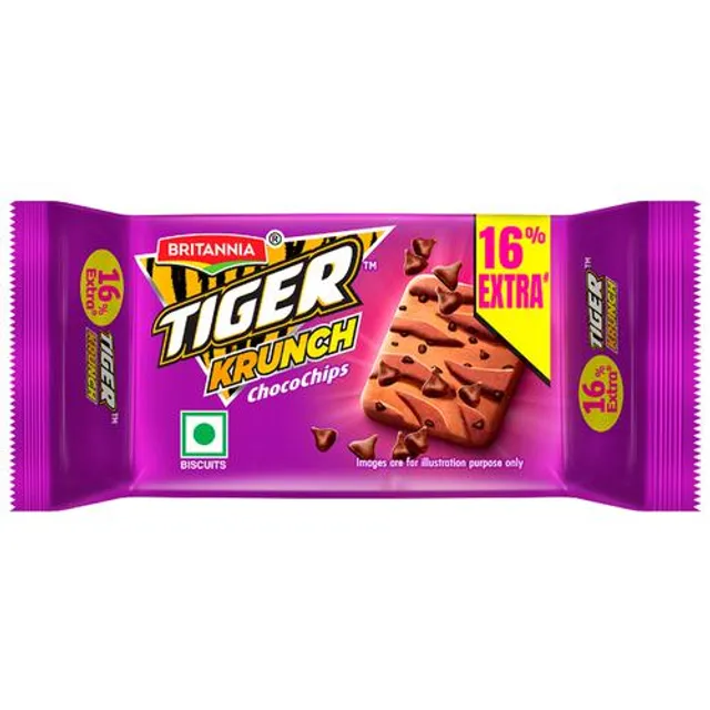 Britannia Tiger Krunch Chocochips Biscuit - Crunchy, Ready To Eat, 27 g ...