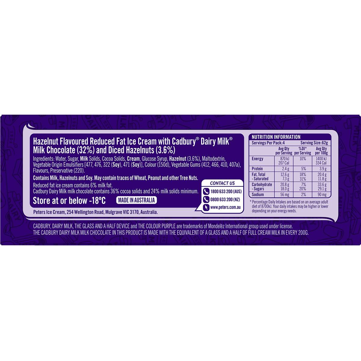 Cadbury Dairy Milk Hazelnut Sticks 4 Pack is Halal, Install Mustakshif