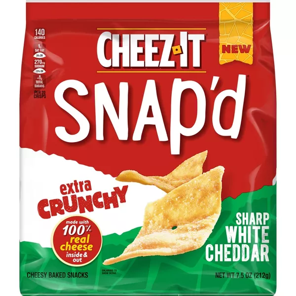 Cheez-it Snap'd Extra Crunch Sharp White Cheddar Crackers - 7.5oz is ...