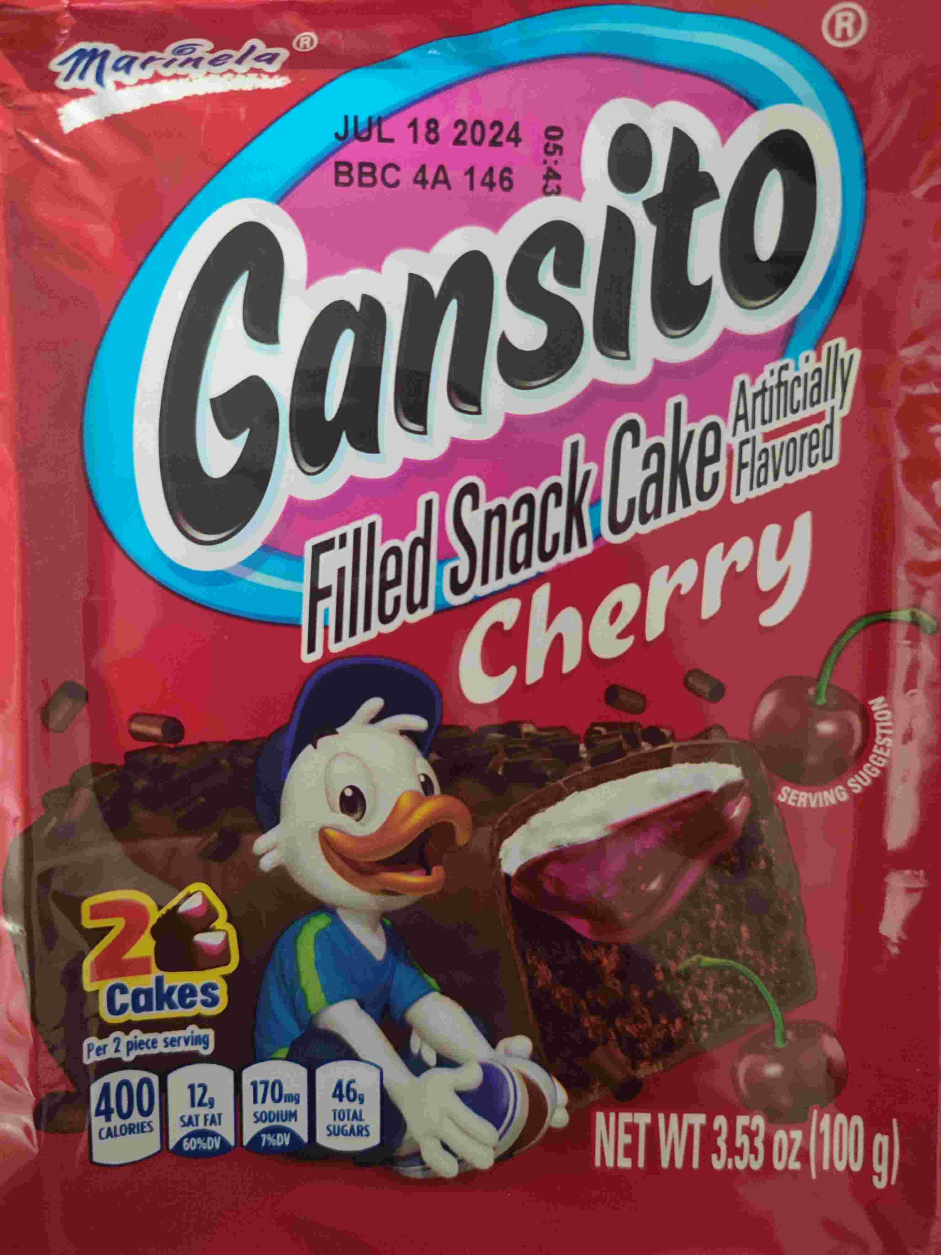 Check Halal status of Marinela Gansito Cherry Filled Chocolate Snack ...