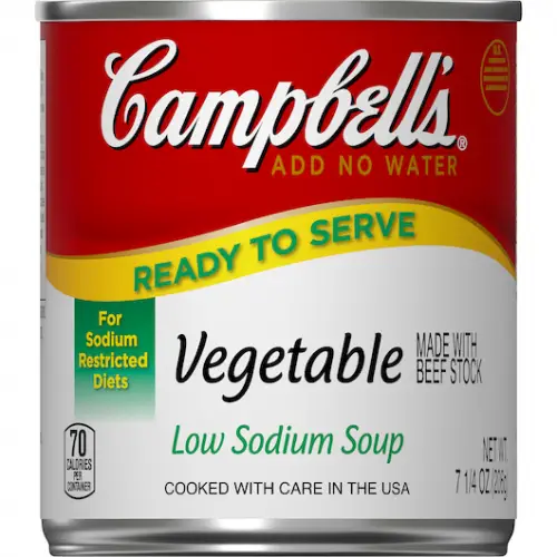 Campbell's Classic Low Sodium Vegetable Shelf Stable Soup, 7.25 oz is ...