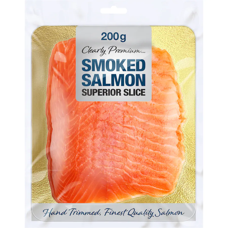Clearly Premium Smoked Salmon Superior Sliced is Halal, Install Mustakshif
