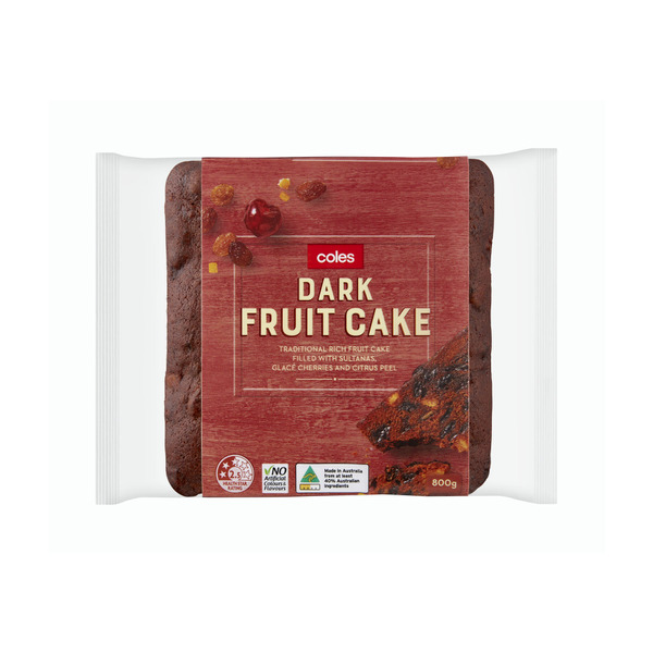 Coles Bakery Dark Fruit Cake | 800g is Halal, Install Mustakshif
