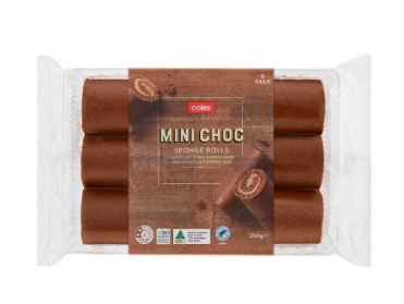Coles Bakery Sponge Roll Mini Choc | 6 pack is Halal, Install Mustakshif