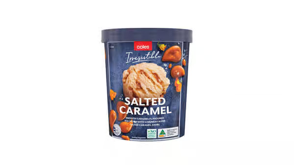 Coles Irresistible Ice Cream Salted Caramel | 1L is not Halal, Install ...