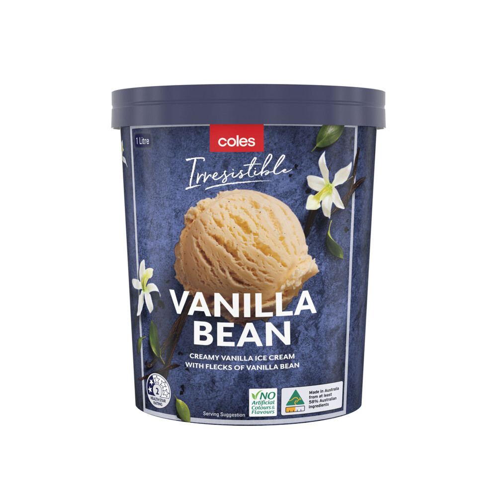 Coles Irresistible Ice Cream Vanilla Bean | 1L is not Halal, Install ...