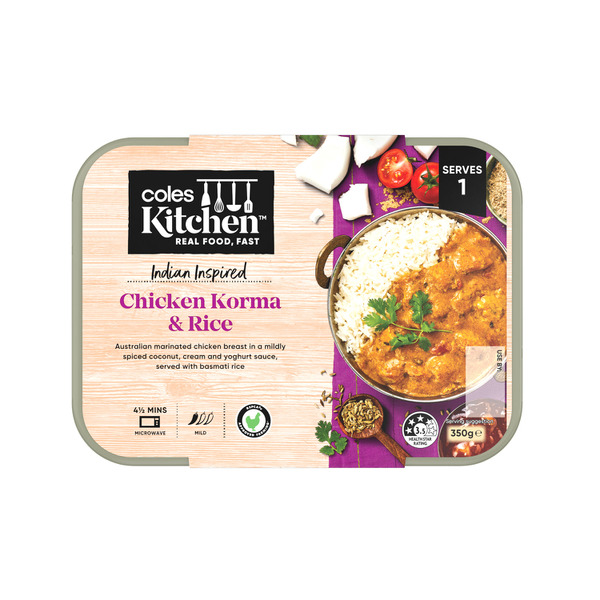 Coles Kitchen Chicken Korma And Rice | 350g is not Halal, Install ...