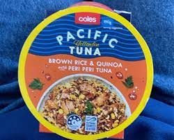 Check Halal status of Coles Pacific Brown Rice & Quinoa With Peri Peri Tuna | 190g, Install ...