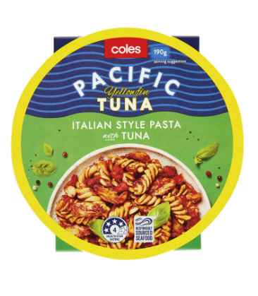 Check Halal status of Coles Pacific Tuna Italian With Pasta | 190g, Install Mustakshif