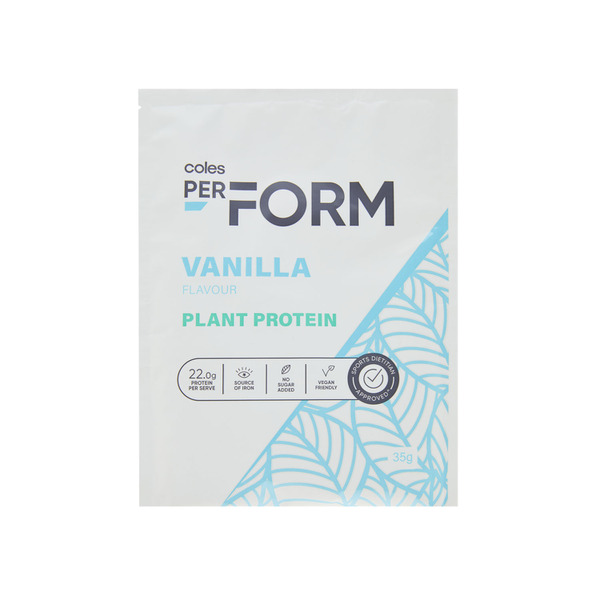 Check Halal status of Coles Perform Vanilla Plant Protein Powder | 35g ...
