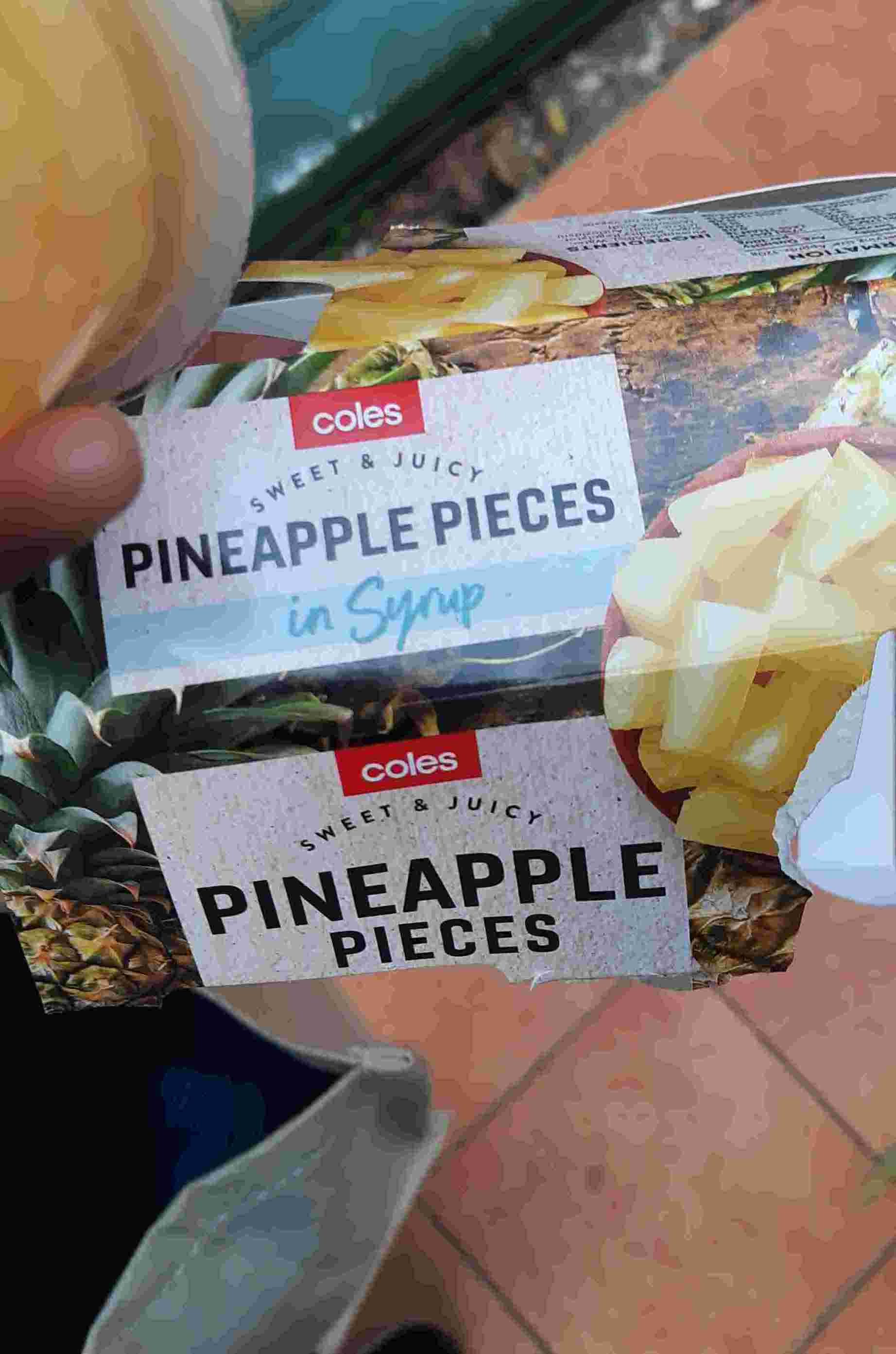 Coles Pineapple Pieces in Syrup 425g is Halal, Install Mustakshif