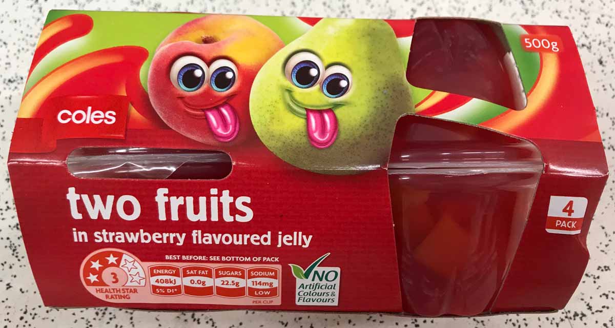 Coles Two Fruits In Strawberry Jelly 4 Pack | 500g is halal suitable ...