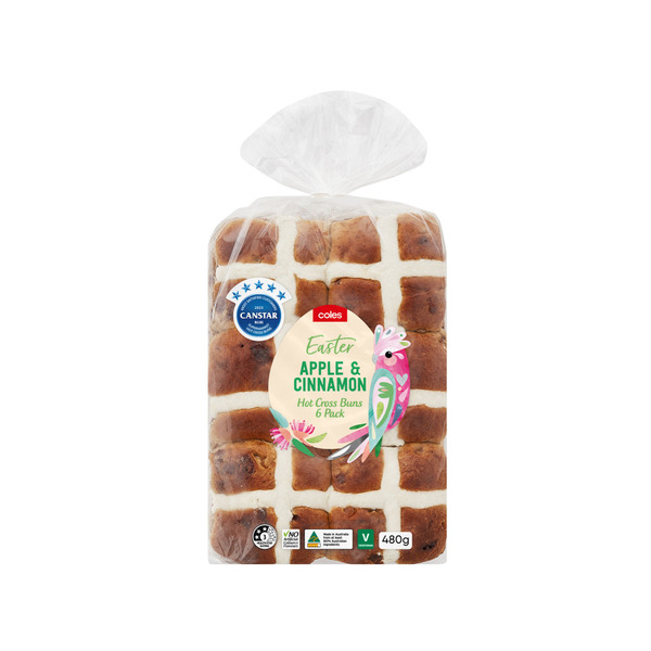 Coles Hot Cross Buns Apple & Cinnamon | 6 pack is not Halal, Install ...