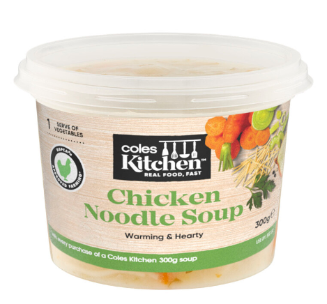 Coles Kitchen Chicken Noodle Soup 300g is not Halal, Install Mustakshif