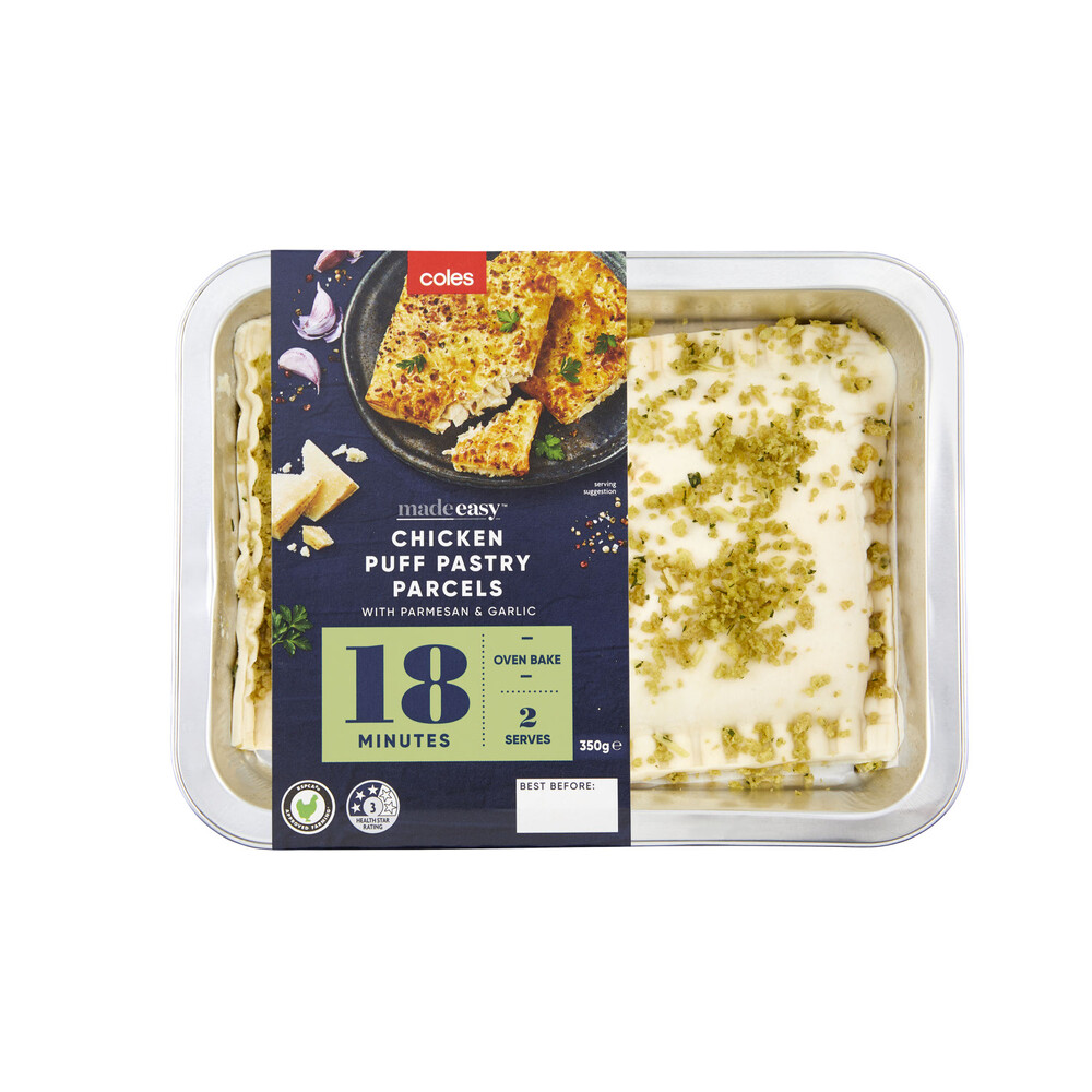 Coles made easy Coles Made Easy Chicken Puff Pastry Parcels With ...