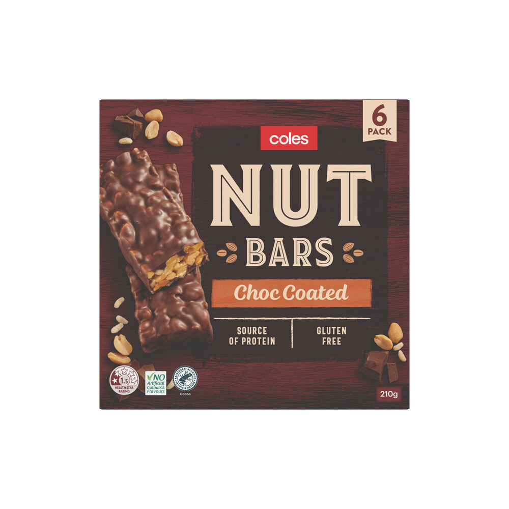 Coles Nut Bar Choc Coated | 210g is not Halal, Install Mustakshif