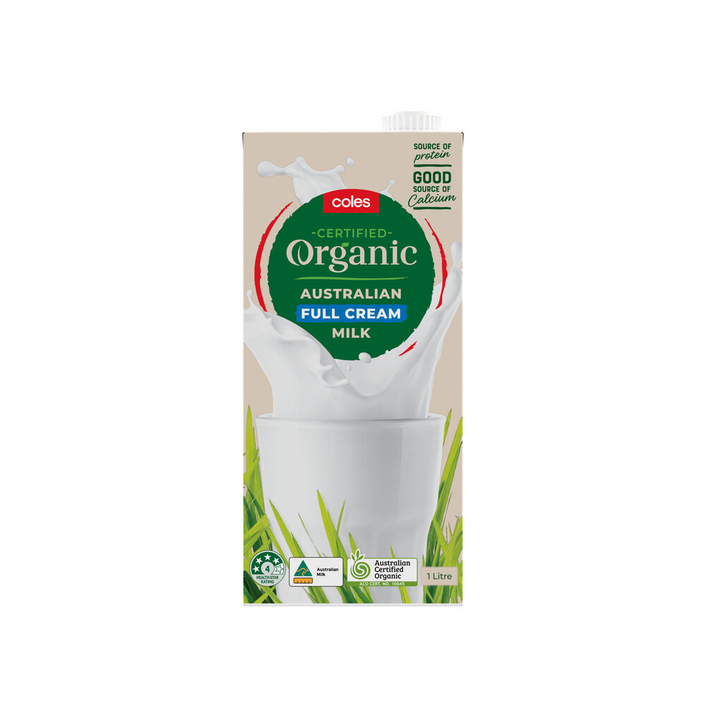 Coles Organic Full Cream Milk UHT | 1L is Halal, Install Mustakshif