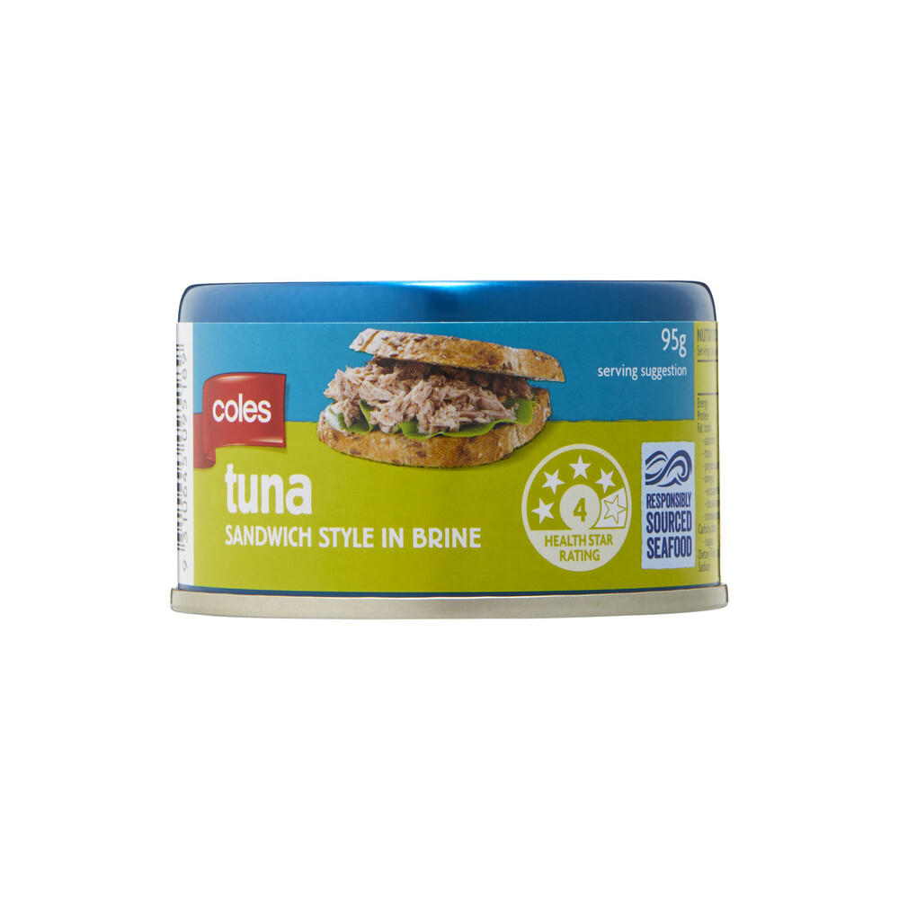 Check Halal status of Coles Sandwich Tuna In Brine | 95g, Install Mustakshif
