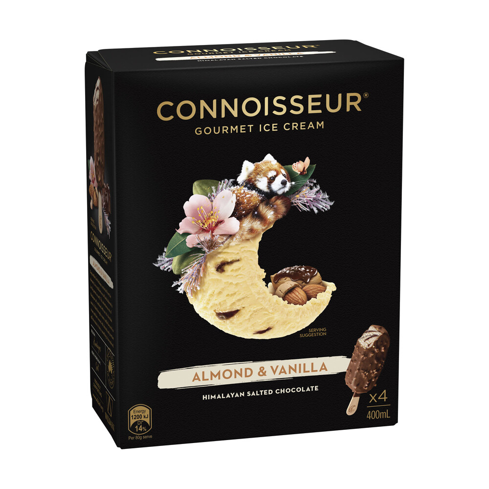 Connoisseur Ice Cream Vanilla Almond 4 Pack | 400mL is halal suitable ...