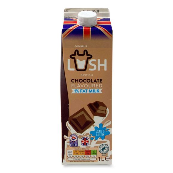 cowbelle Lush British Chocolate Flavoured 1% Fat Milk 1l is Halal ...