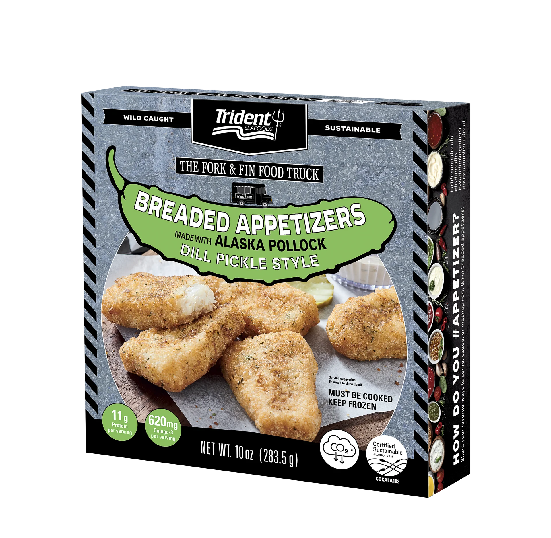 Trident Seafoods Fork & Fin Breaded Appetizers Dill Pickle Style Frozen ...