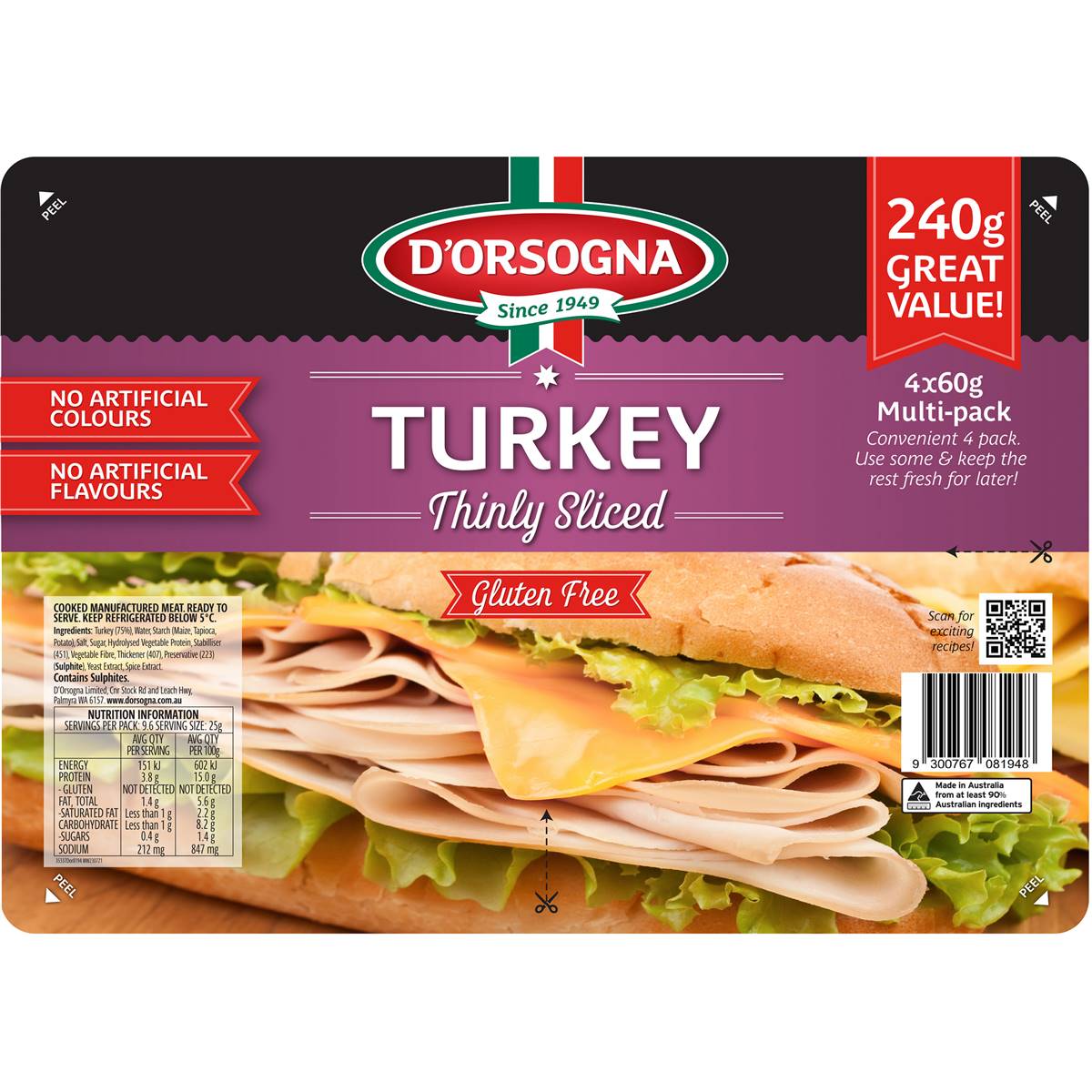 D'orsogna Turkey Thinly Sliced 60g X4 Pack is not Halal, Install Mustakshif