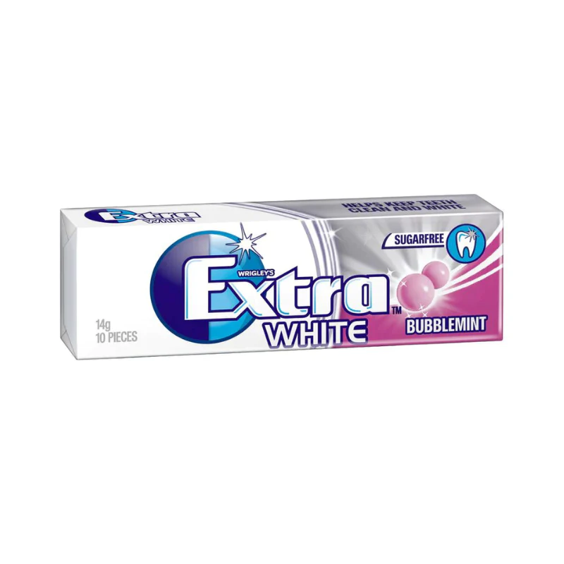 Extra White Bubblemint Chewing Gum Sugar Free 10 Piece 14g Is Halal Extra White Bubblemint Chewing Gum Sugar Free 10 Piece 14g Is Halal