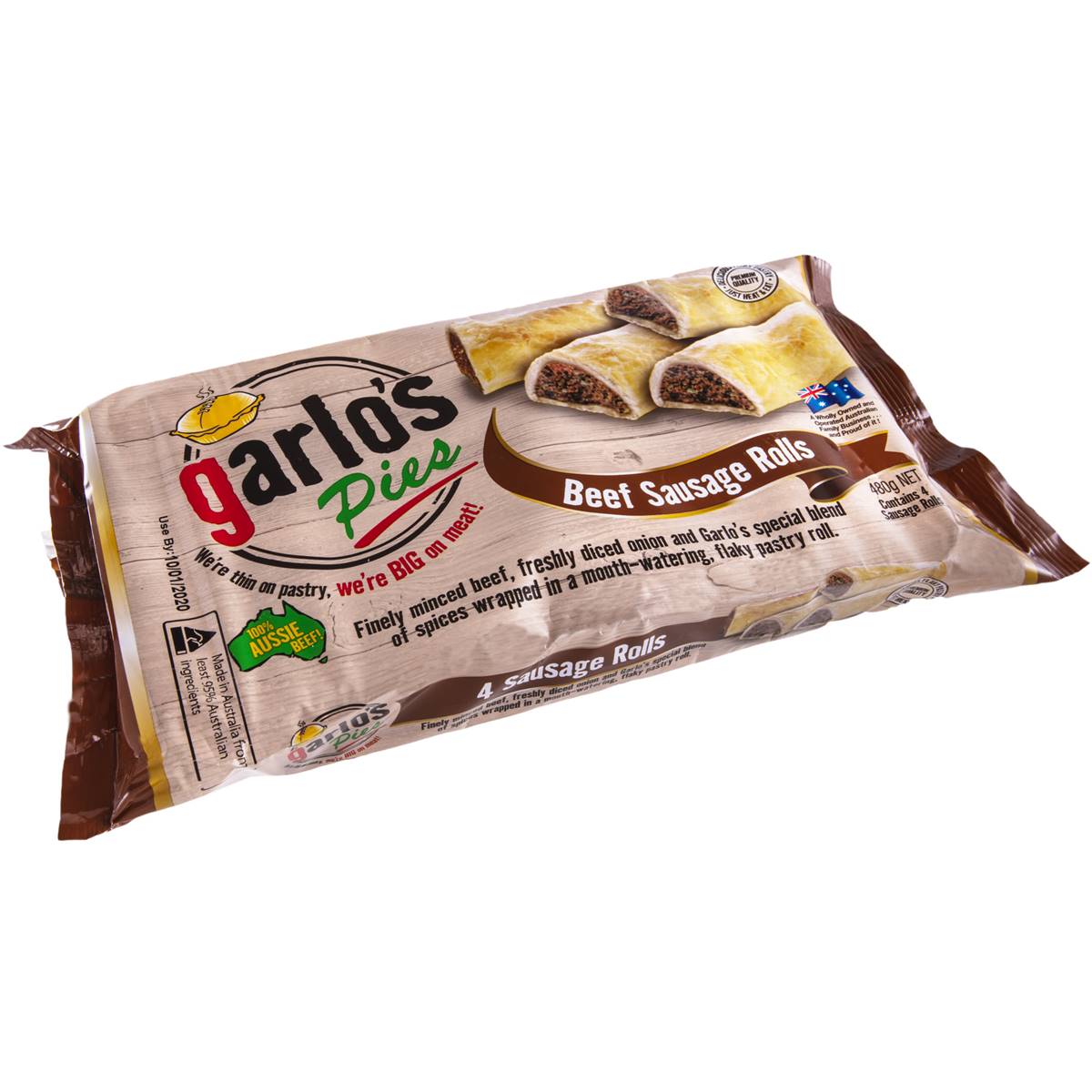 Check Halal status of Garlo's Beef Sausage Rolls 4 Pack, Install Mustakshif