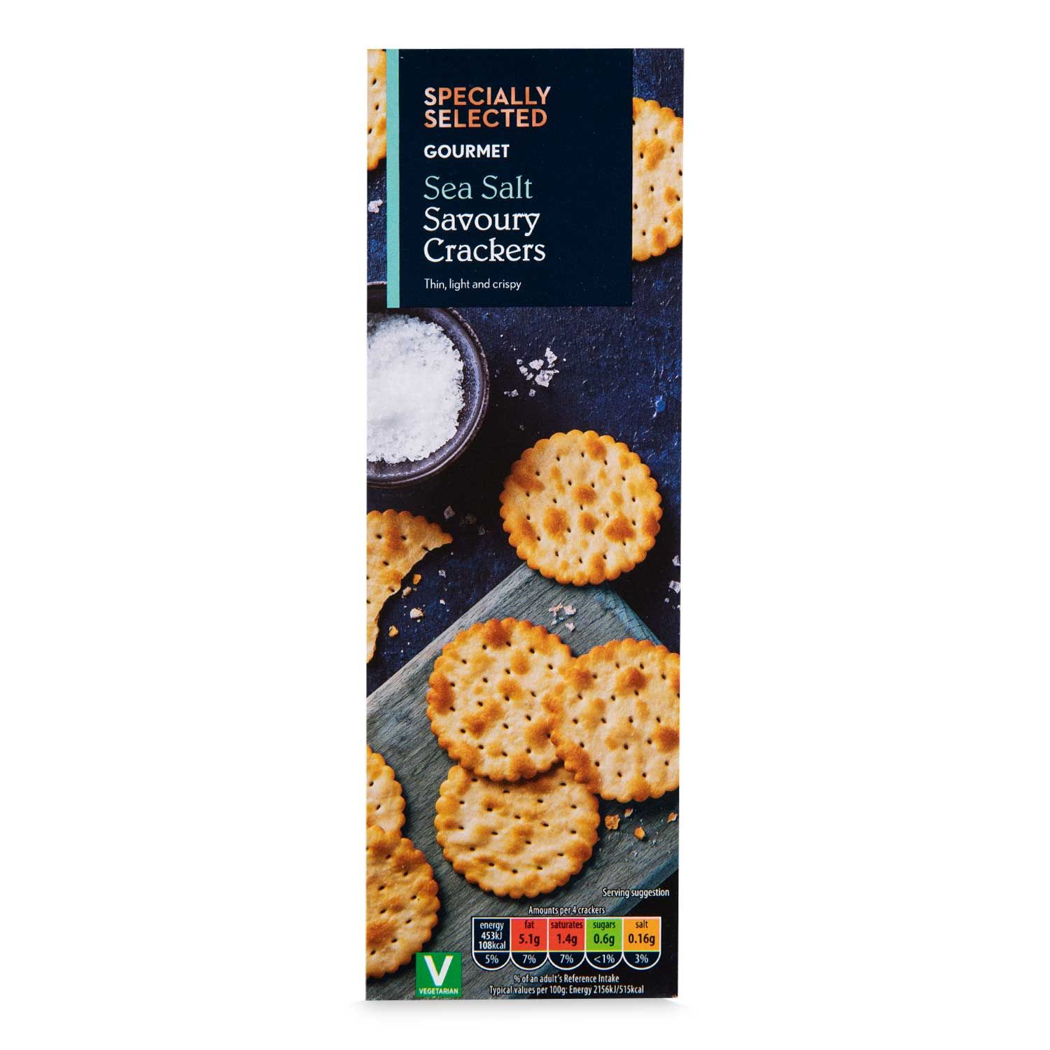 Specially Selected Gourmet Sea Salt Savoury Crackers 185g is Halal ...
