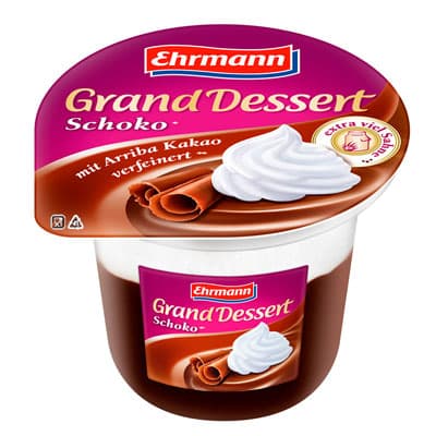 Pudding Ehrmann Grand Dessert Ultra-pasteurized chocolate with creamy ...