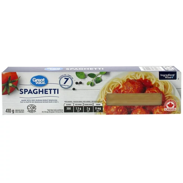 Great value Spaghetti is halal suitable, vegan, vegetarian, kosher ...
