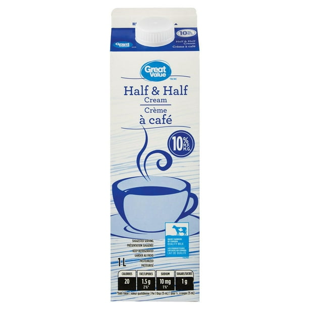 Great value Half & Half Cream, 1 L is Halal, Install Mustakshif