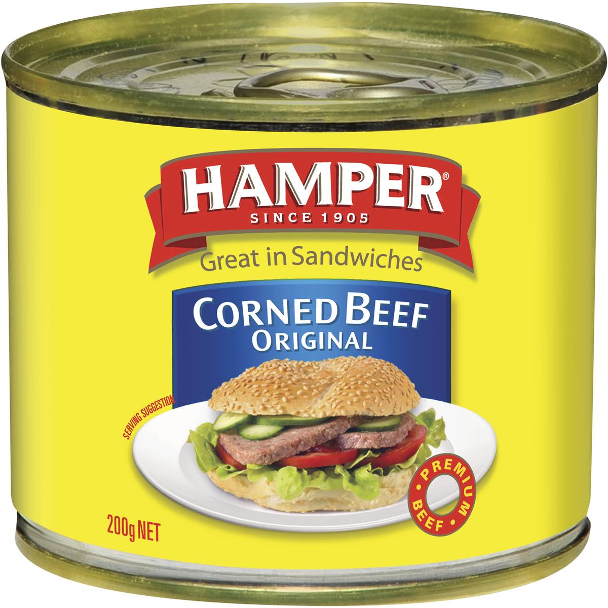 ハラールをチェックステータスHamper ハンプコーンビーフオリジナル缶詰肉200g Mustakshifをインストール