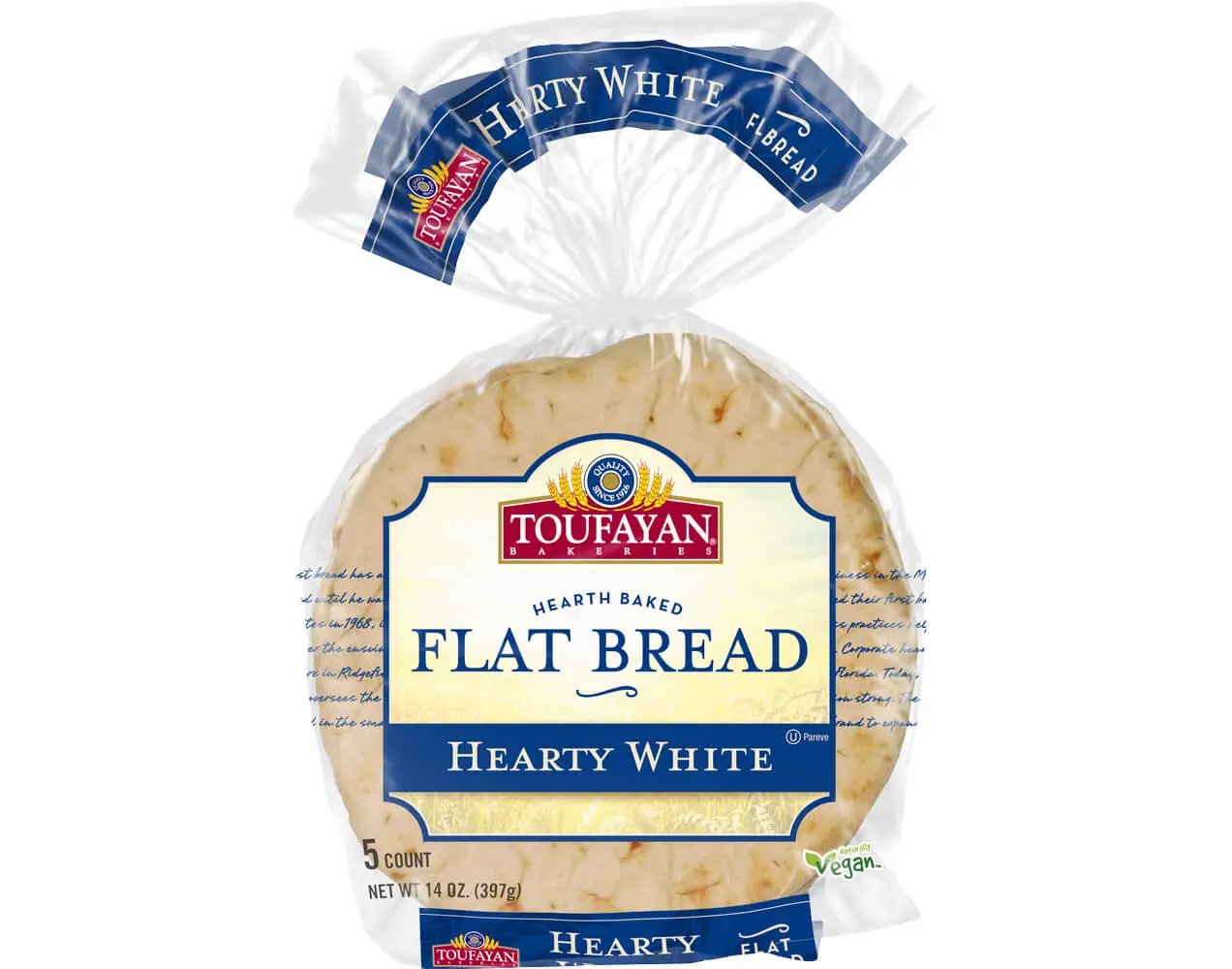 تحقق حلال, نباتي، نباتي، كوشيرحالة،Toufayan bakeries Flat Bread Hearty ...