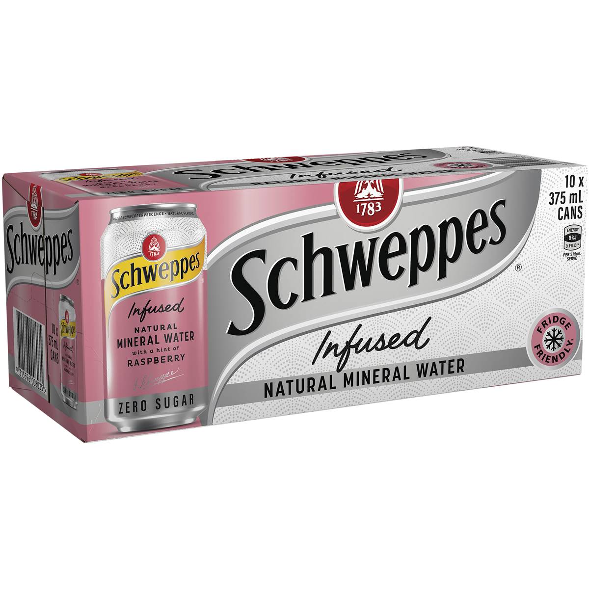 Schweppes Raspberry Infused Natural Mineral Water Cans Multipack 375ml ...